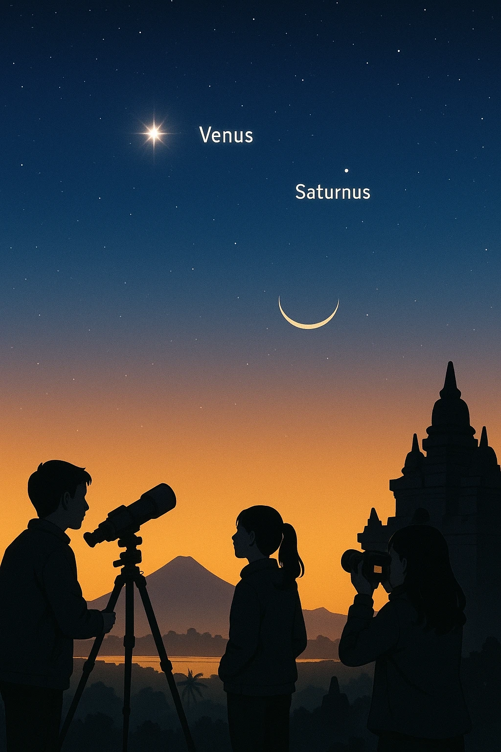 Fenomena 'Bulan Tersenyum' 25 April 2025: Venus, Saturnus, dan Bulan ...
